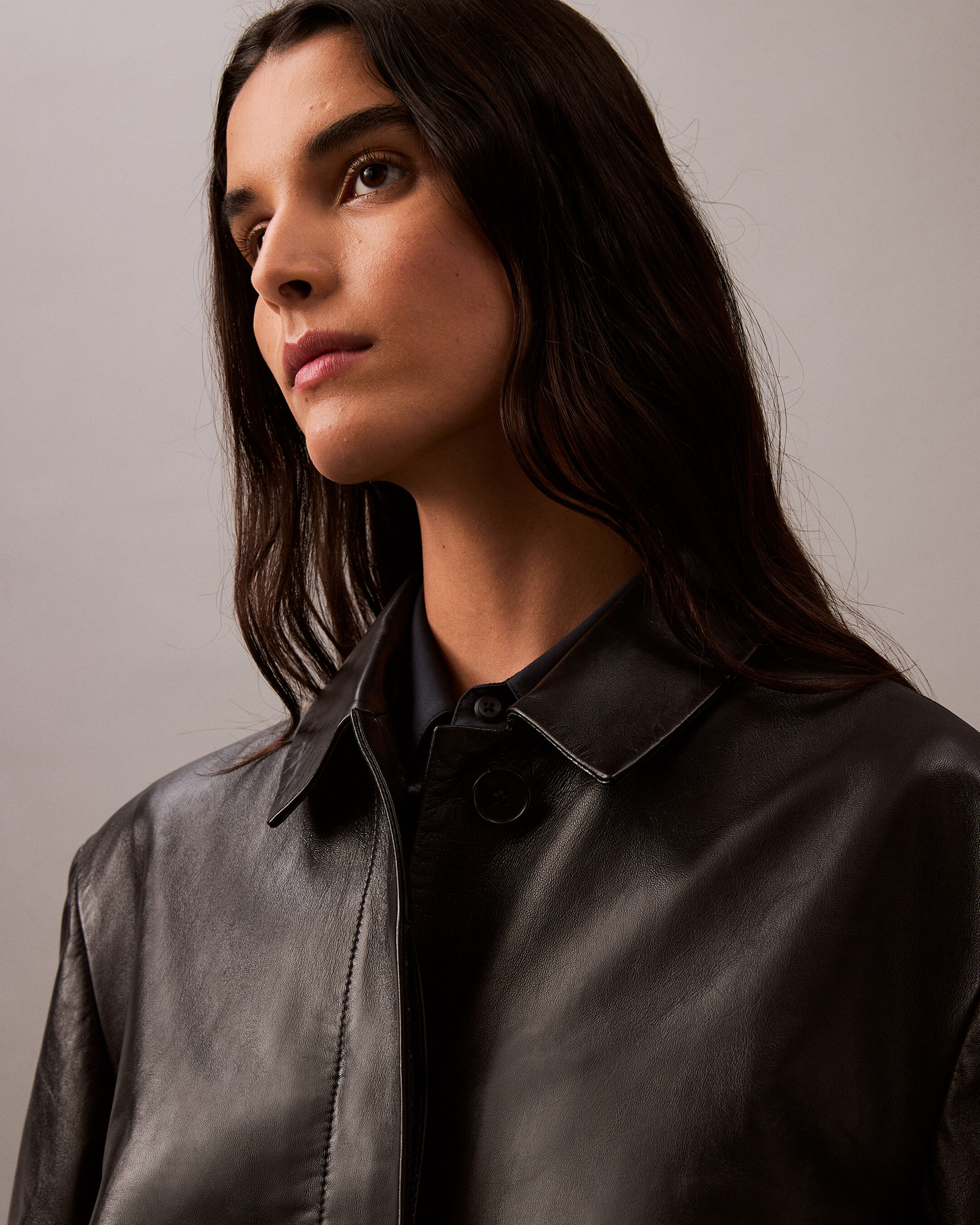 Lamb Suede Car Coat black Calvin Klein Singapore